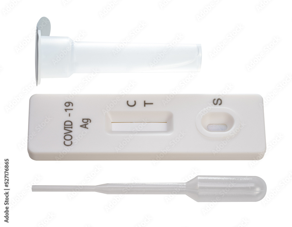 Covid-19 Rapid Antigen test kit isolated on white background, Rapid ...