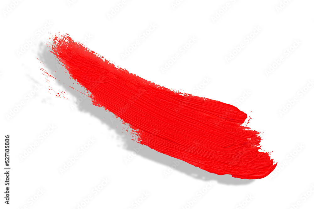 red brush and shadow isolated on transparent background red watercolor ...