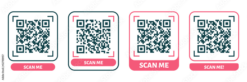 Scan Me Qr Code Design Qr Code For Payment Text Transfer With Scan Me Button Vector