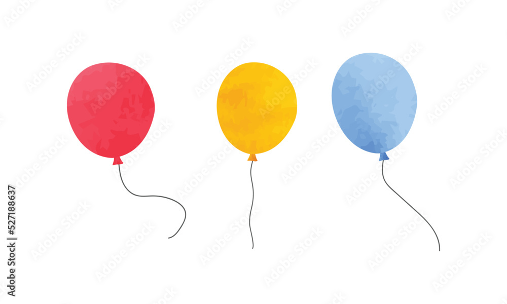 Simple balloons clipart. Set of multicolored balloons in cartoon style ...