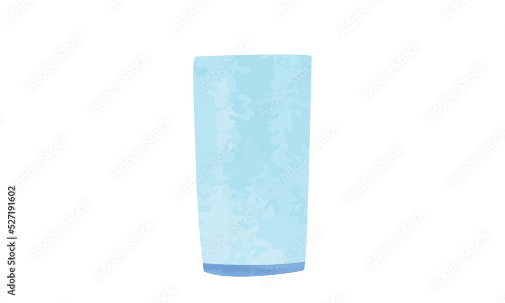 Simple glass of water watercolor style. Minimalist glass of water vector design illustration ...