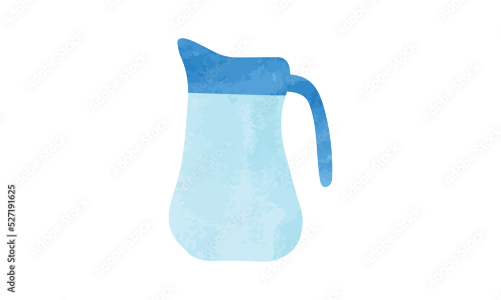 Glass water jug watercolor style vector illustration isolated on white ...