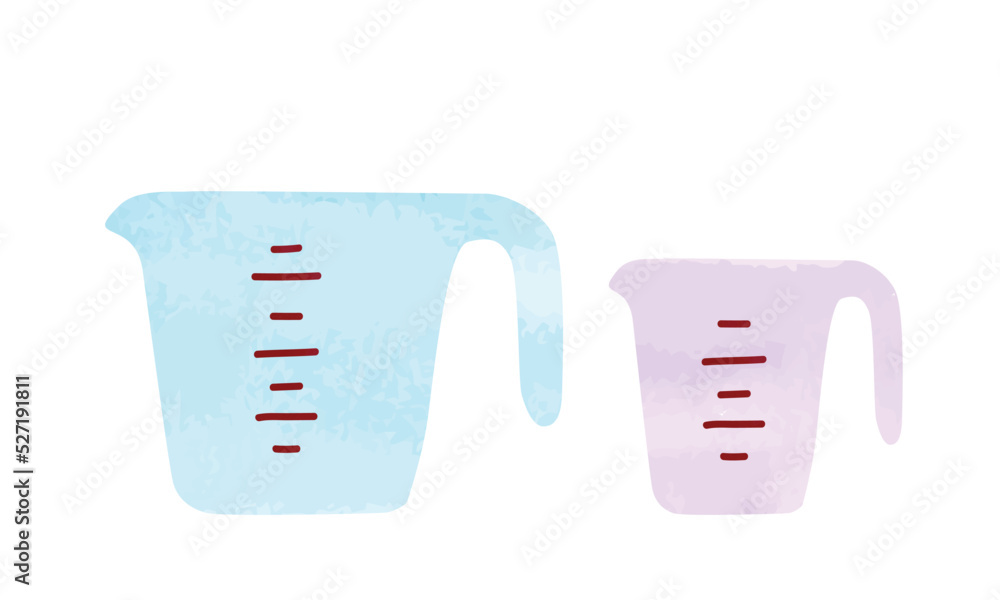 Set of kitchen measuring cup watercolor style vector illustration ...