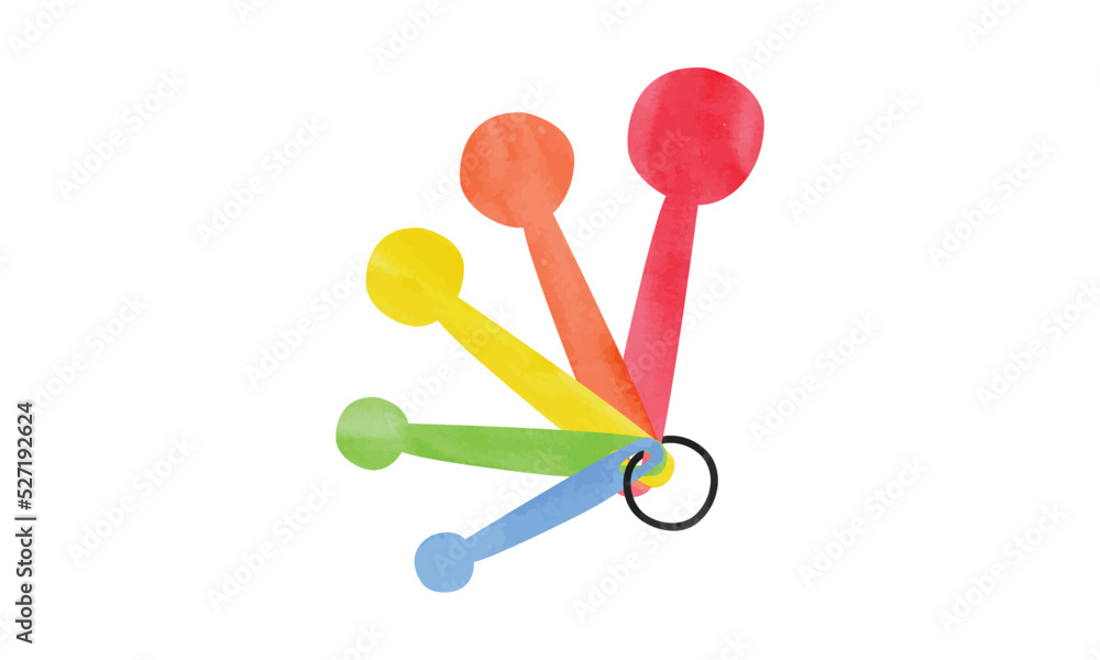 Colorful measuring spoons watercolor style vector illustration isolated ...