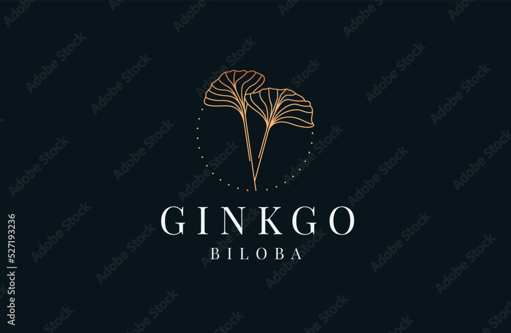 Ginkgo leaf logo icon design template flat vector illustration Stock Vector | Adobe Stock