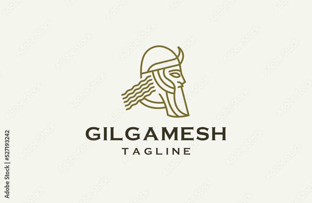 Gilgamesh ancient hero logo icon design template flat vector ...