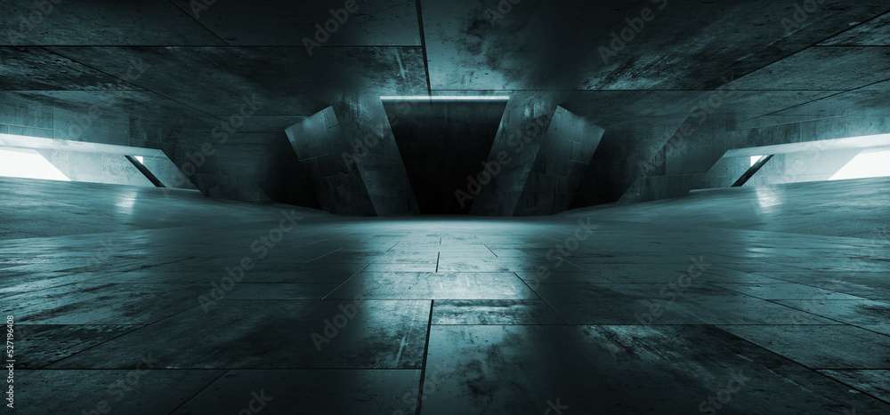 Underground Sci Fi Futuristic Alien Spaceship Concrete Cement Asphalt ...