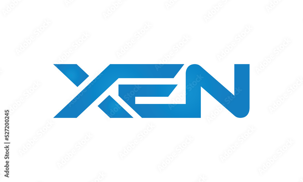 initial letters XEN linked monogram, creative modern lettermark logo ...