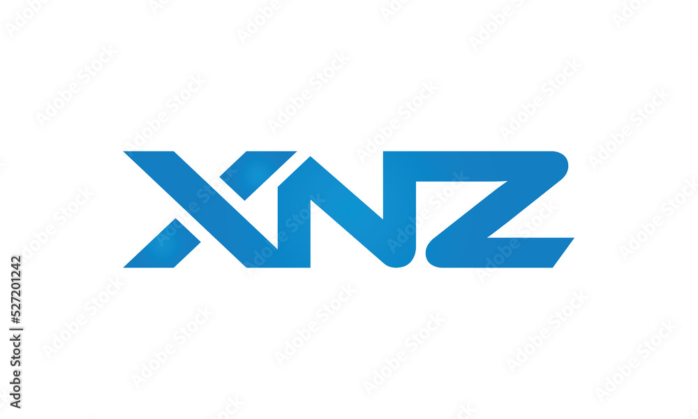 initial letters XNZ linked monogram, creative modern lettermark logo ...