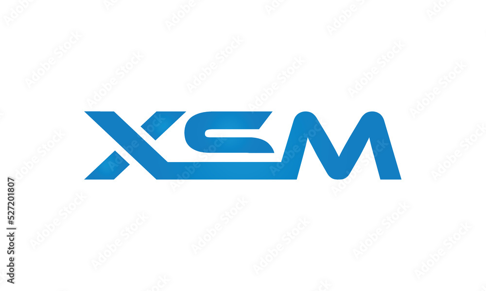 initial letters XSM linked monogram, creative modern lettermark logo ...