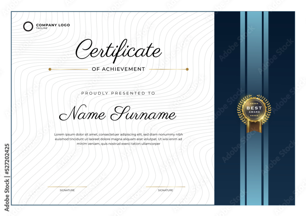 Official diploma certificate template in premium style Stock Vector ...