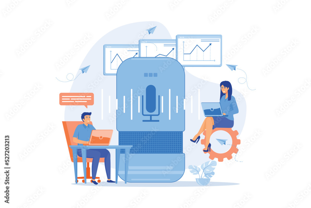 Smart Speaker Used By Office Workers Smart Office Controller And Voice Commands Voice