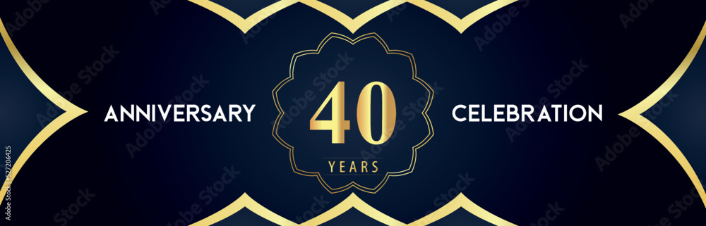 40 years anniversary celebration logo with gold decorative frames on ...
