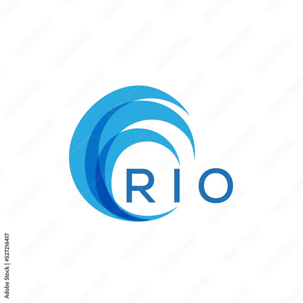RIO letter logo. RIO blue image on white background. RIO Monogram logo ...