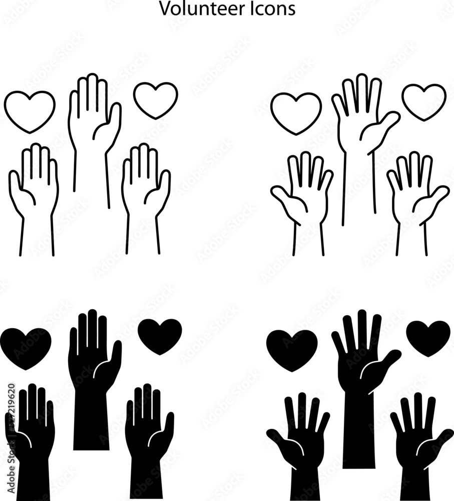 volunteer icons isolated on white background. volunteer icon thin line ...