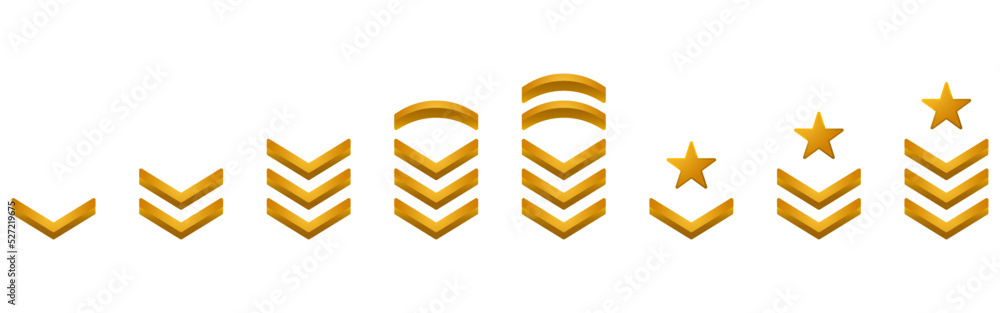 Chevron Stripes Badge Gold Symbol. Military Insignia Soldier Sergeant ...