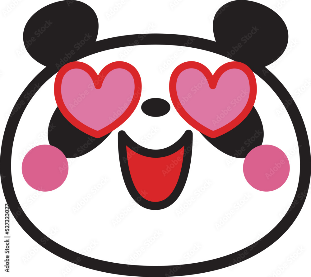 シンプルパンダ顔アイコン ハート目 Stock Vector | Adobe Stock