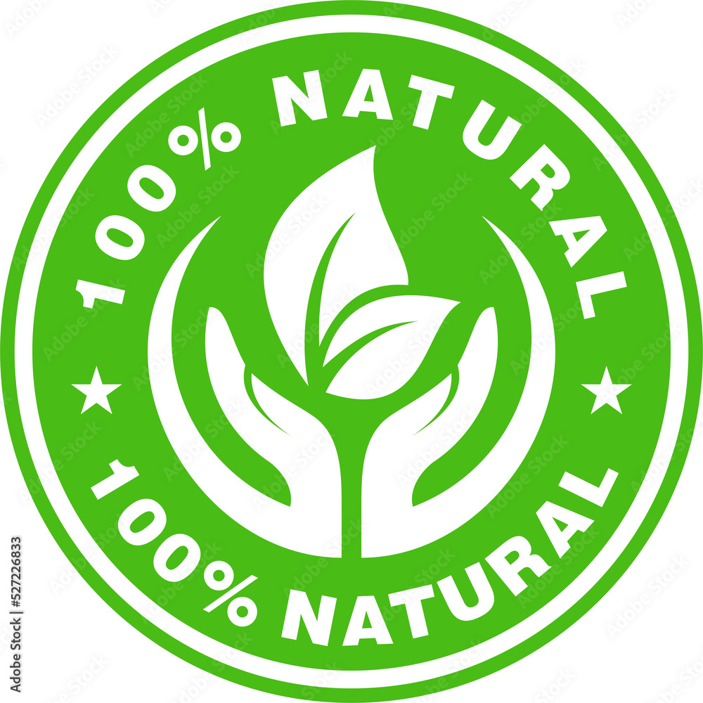 100 percent natural label sticker badge Vector, 100% organic vector ...