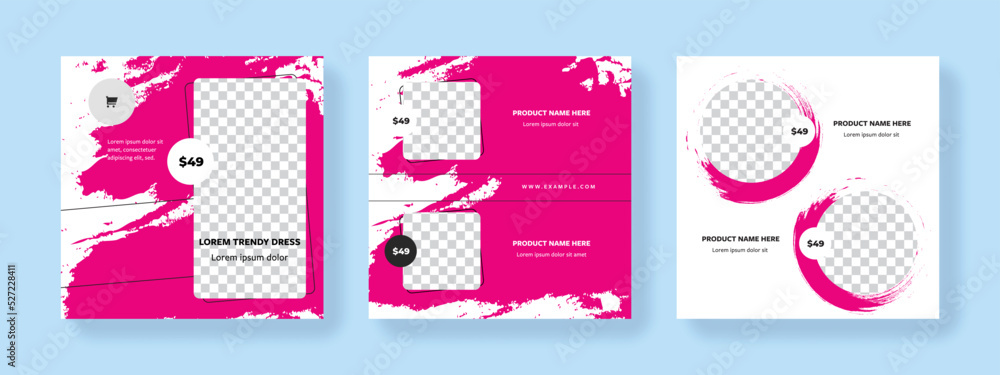 Square web banners for seller, listing of products with price label ...