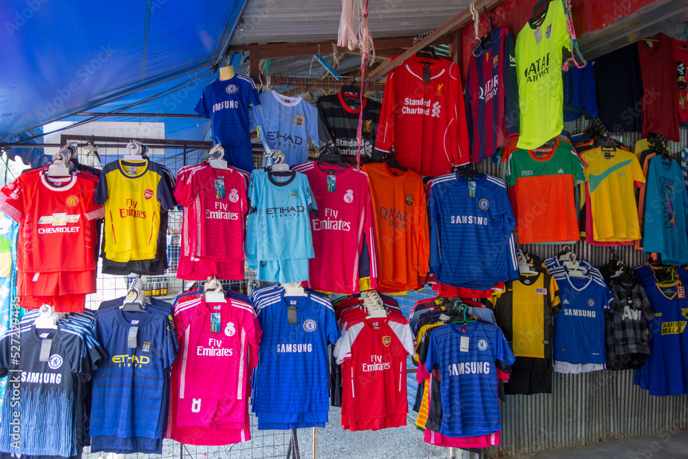 Various fake replica jerseys from famous football clubs being sold ...