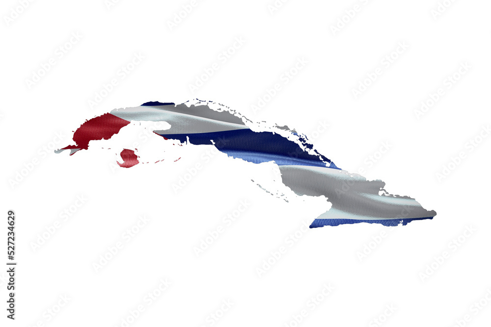 Cuba map outline icon. PNG alpha channel. Country with national flag ...
