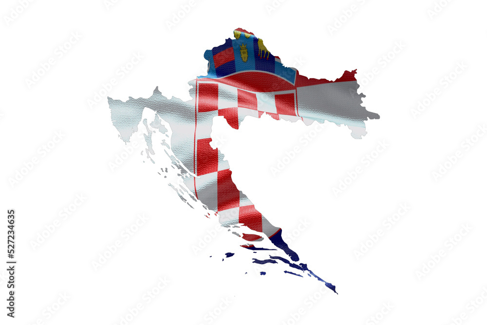 Croatia map outline icon. PNG alpha channel. Country with national flag ...
