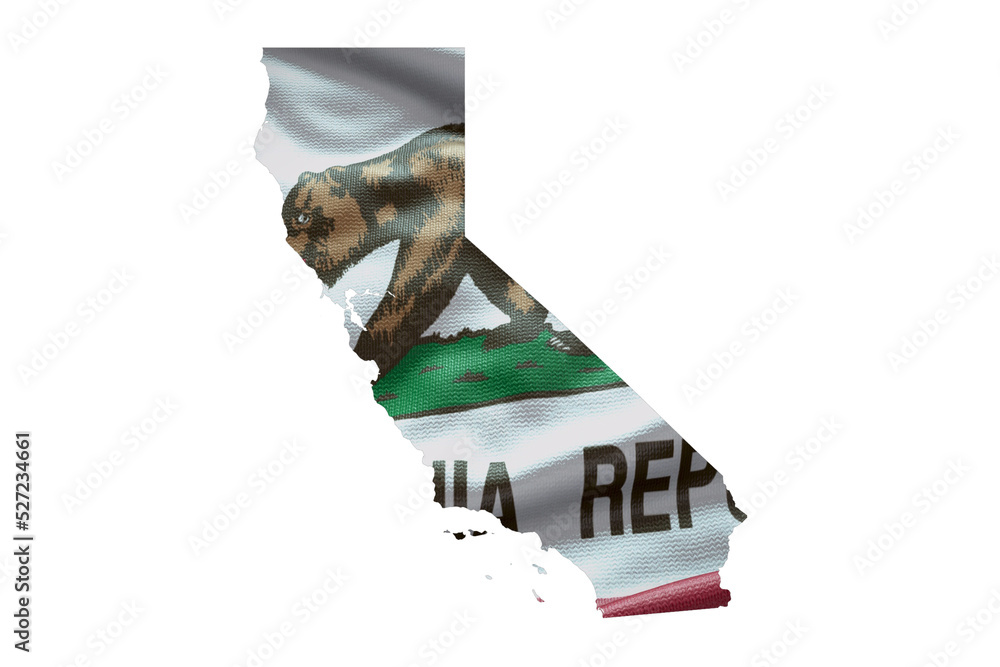 California state map shape with flag. PNG icon Stock Illustration ...