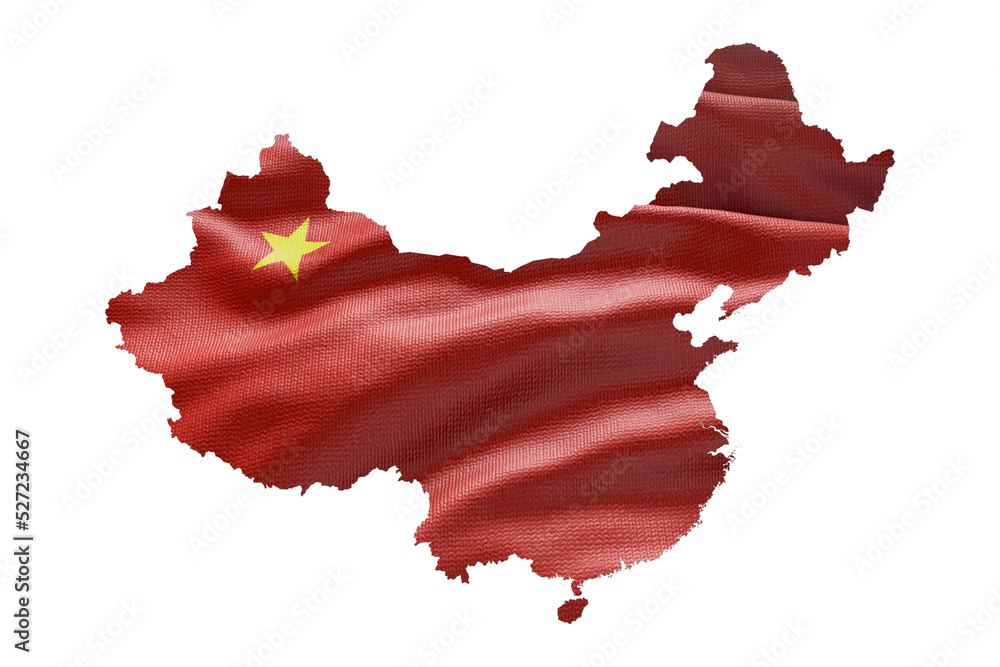 China map outline icon. PNG alpha channel. Country with national flag ...