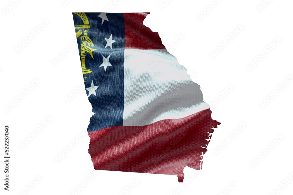 Georgia state map shape with flag. PNG icon Stock Illustration | Adobe ...