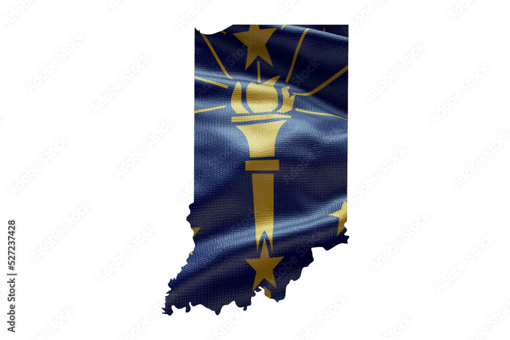 Indiana state map shape with flag. PNG icon Stock Illustration | Adobe ...
