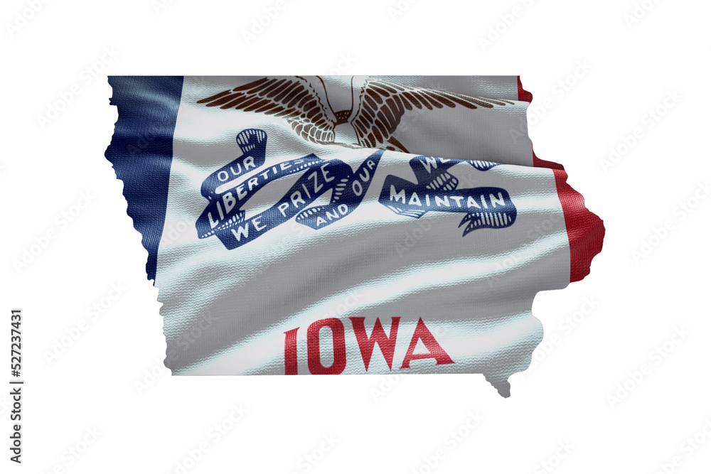 Iowa state map shape with flag. PNG icon Illustration Stock | Adobe Stock