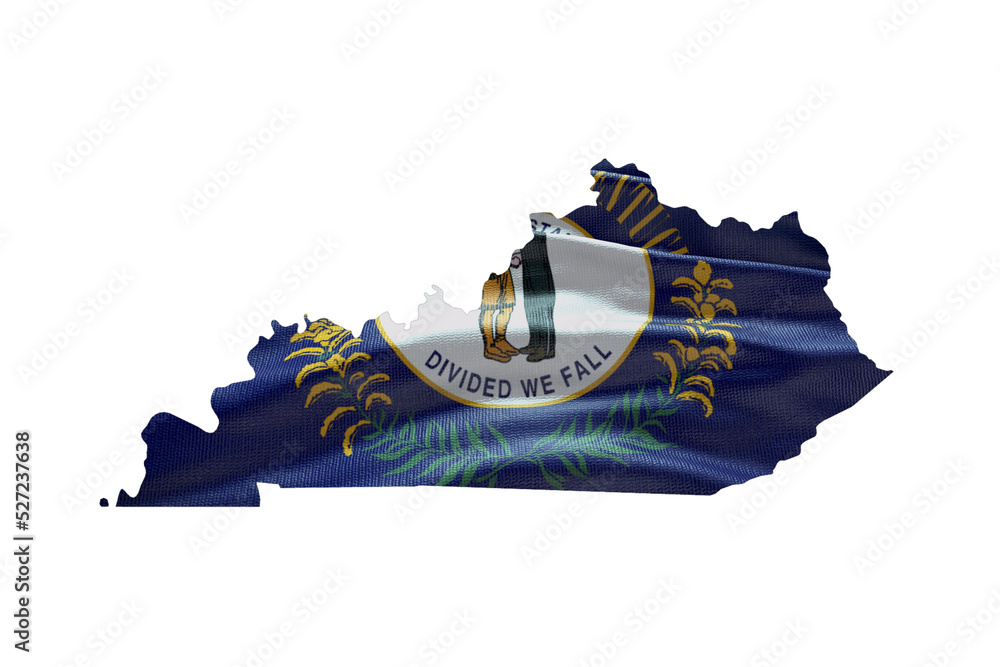 Kentucky state map shape with flag. PNG icon Stock Illustration | Adobe ...