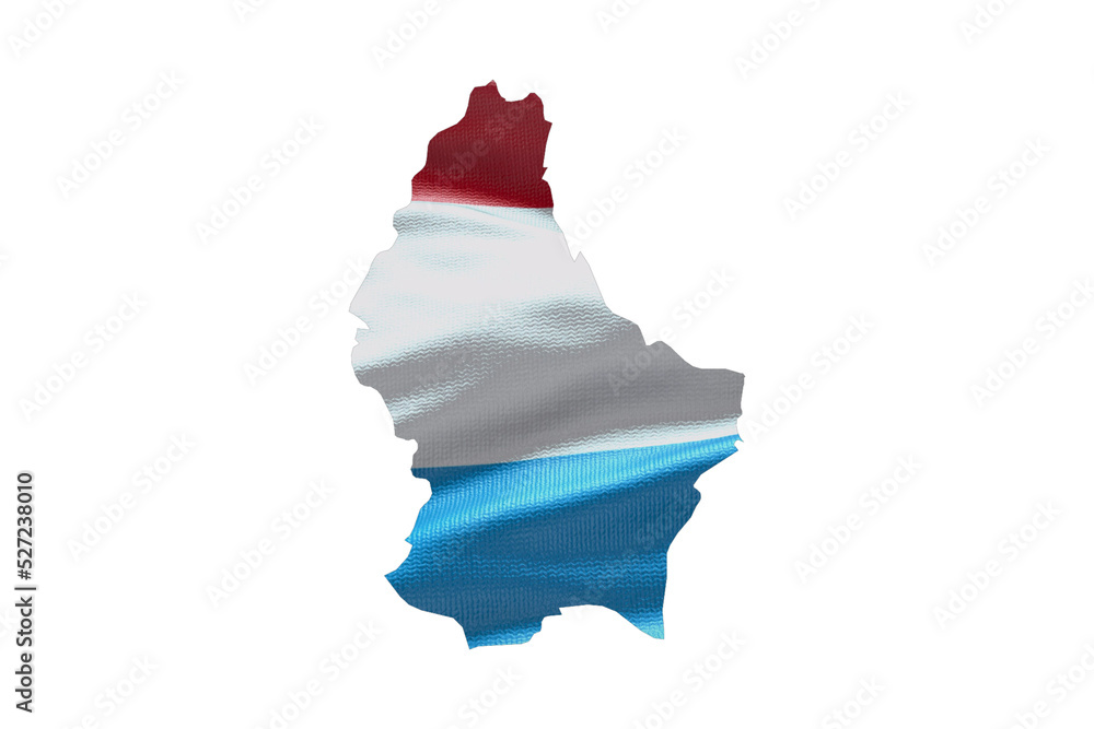 Luxembourg country shape with national flag. Map outline contour. PNG ...
