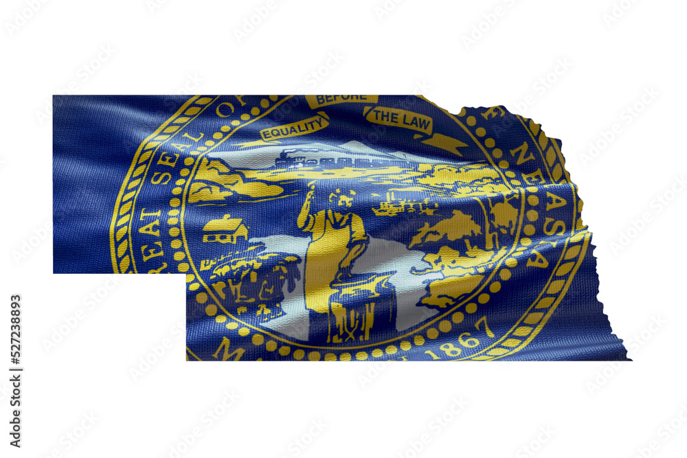 Nebraska state map shape with flag. PNG icon Stock Illustration | Adobe ...