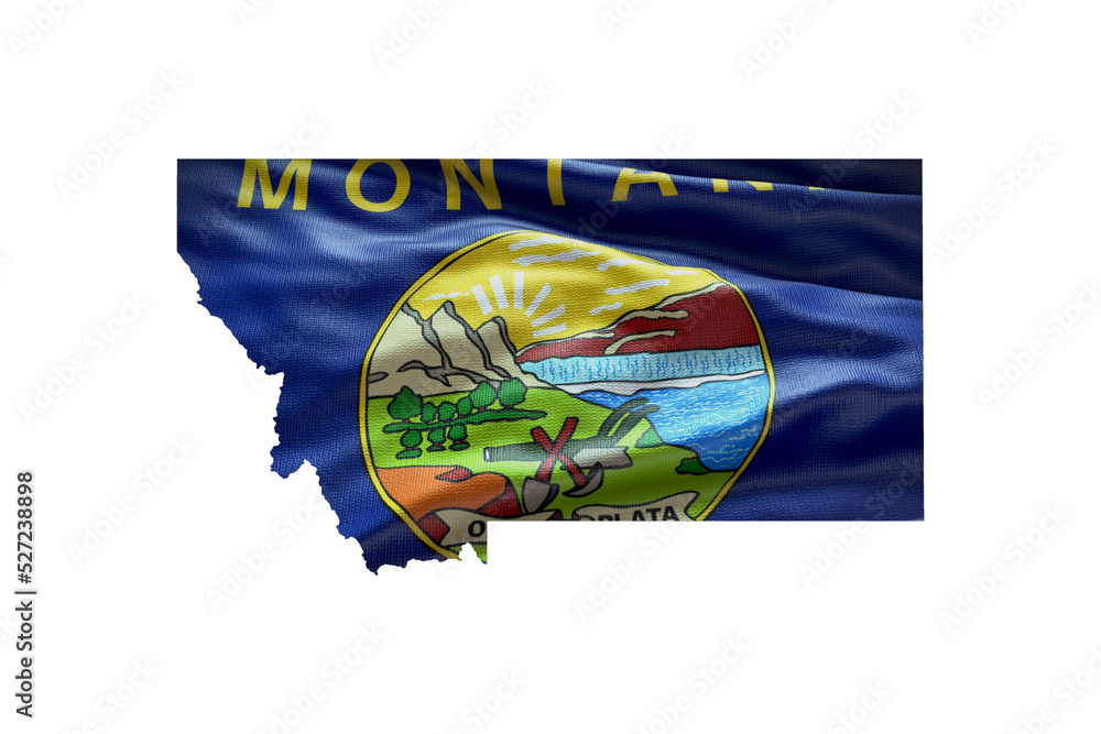 Montana state map shape with flag. PNG icon Stock Illustration | Adobe ...