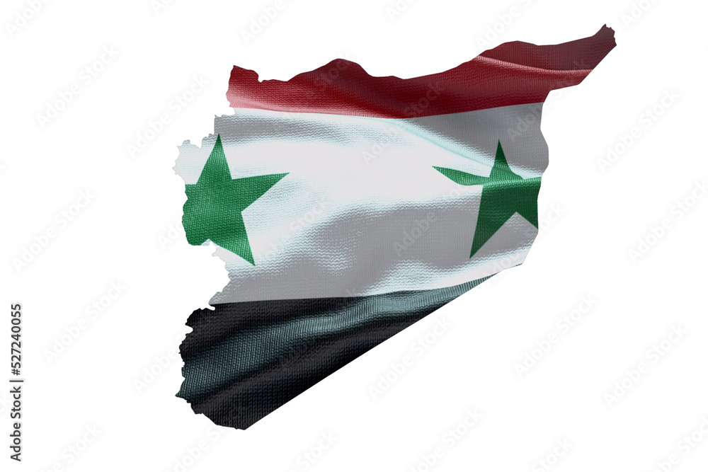 Syria map outline icon. PNG alpha channel. Country with national flag ...