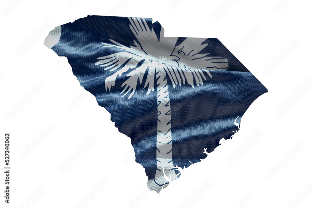 South Carolina state map shape with flag. PNG icon Stock Illustration ...