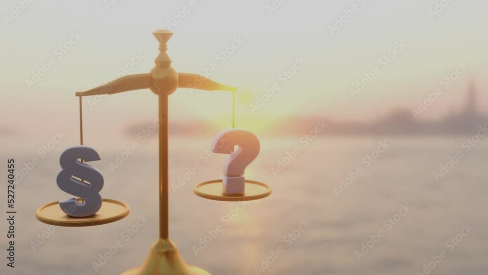 Law and order concept animation. 3D render seamless looping animation ...