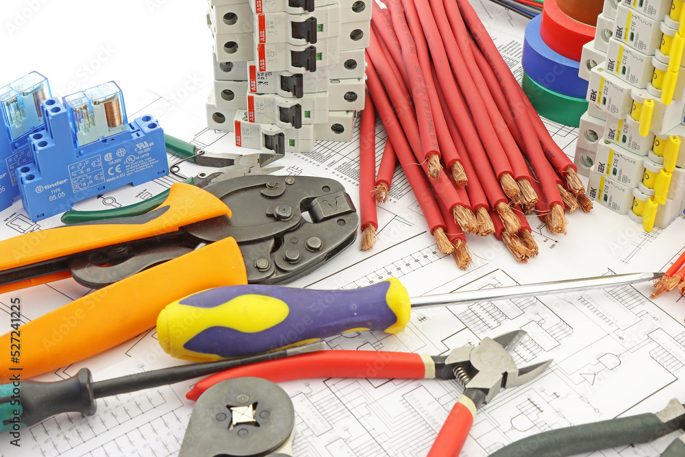 Electrical tools and materials for the installation of an electrical ...