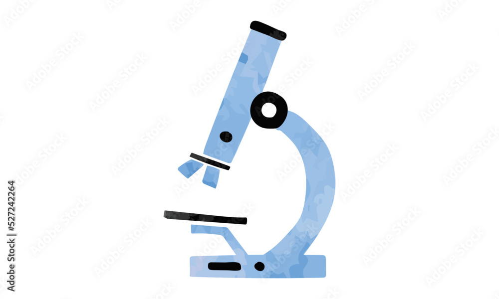 Minimalist microscope watercolor hand drawn vector illustration ...