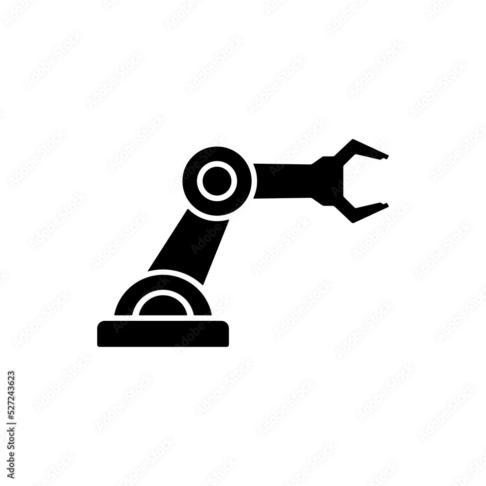 Mechanical Arm Icon or Mechanical Robot Arm Vector Icon For Industrial ...