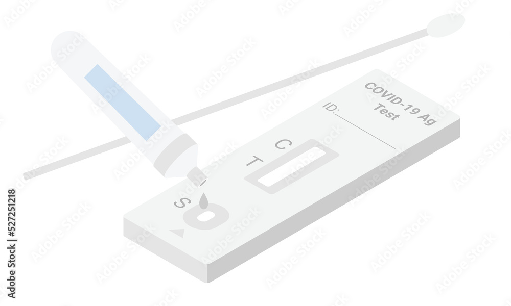 COVID-19 rapid test kit with new cassette, dropper tube and swab stick ...
