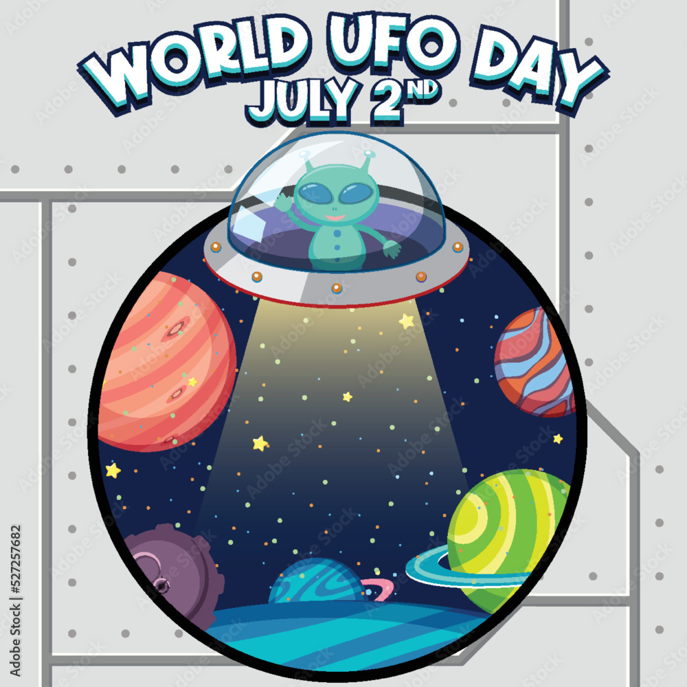World UFO Day Poster Design Stock Vector | Adobe Stock