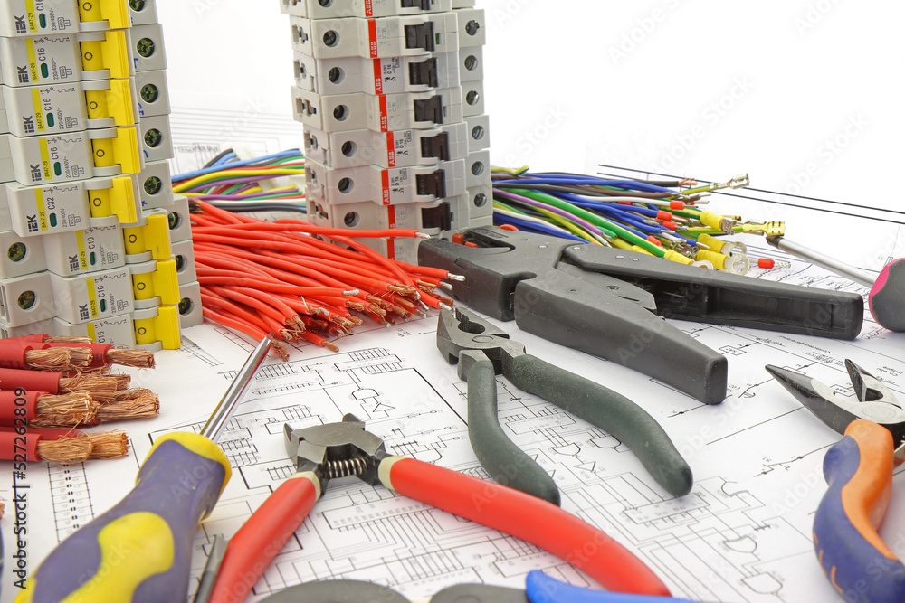 Electrical tools and materials for the installation of an electrical ...