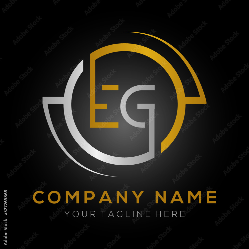 letter EG Logo Design Vector Template. Initial Gold And Silver Letter ...