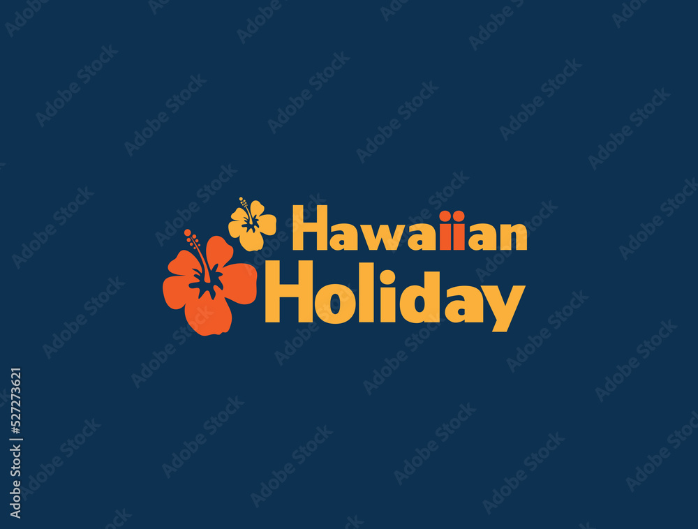 Hawaiian Holiday Travel Poster Logo Illustration Stock Vector | Adobe Stock