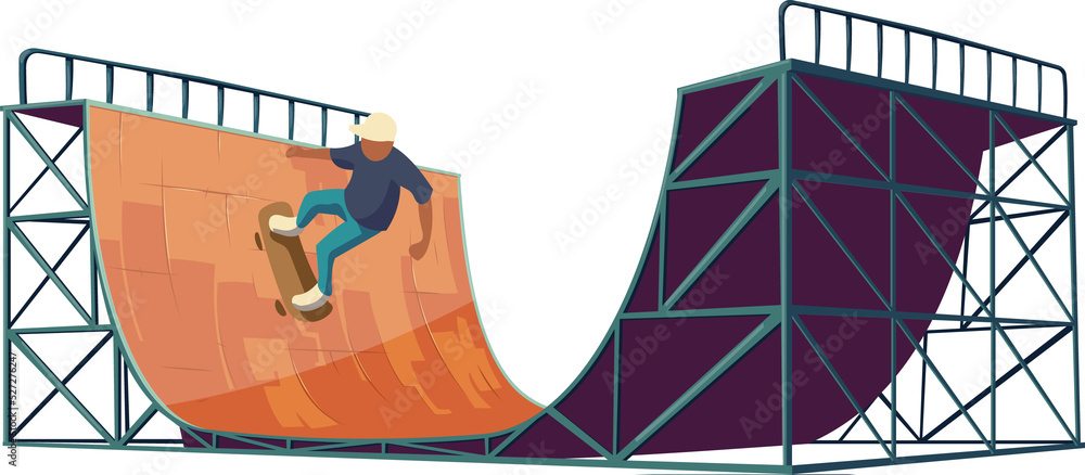 Skateboarder, ramp Stock Illustration | Adobe Stock