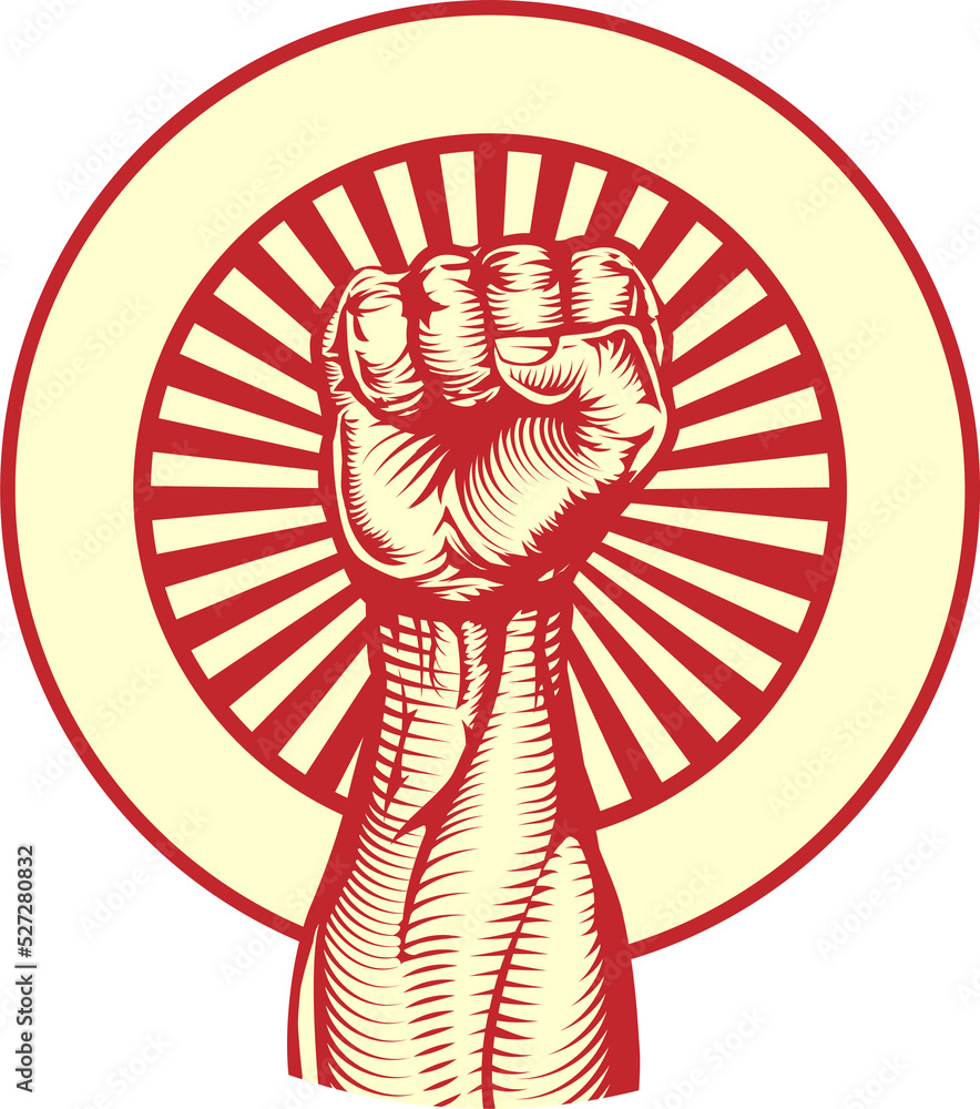 Soviet propaganda poster style fist Stock Illustration | Adobe Stock