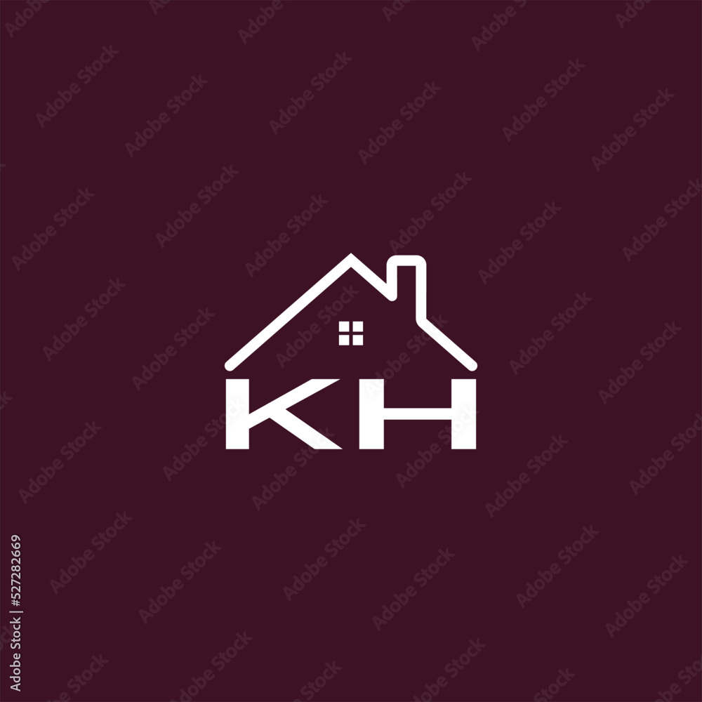 KH letter roof shape logo for real estate with house icon design Stock Vector | Adobe Stock