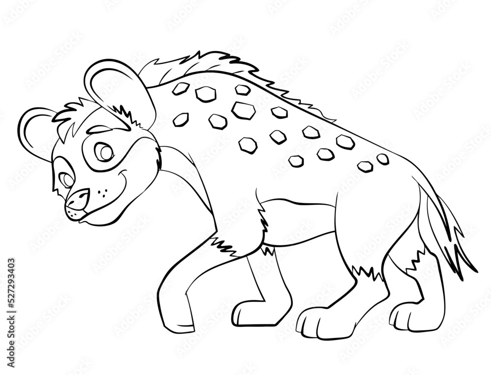 Hyena. Element for coloring page. Cartoon style. Stock Vector | Adobe Stock